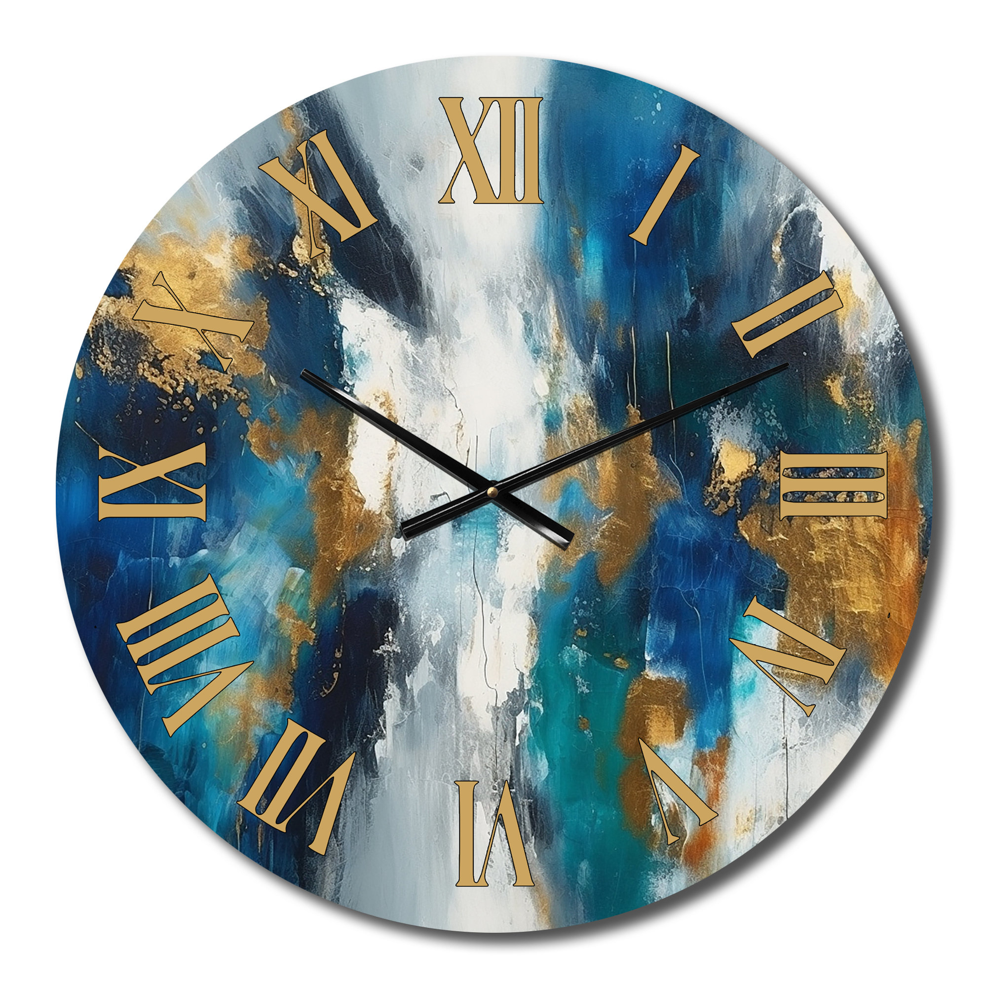 Design Art Deep Knowing Abstract In Royal Blue And Gold IV Metal Wall ...