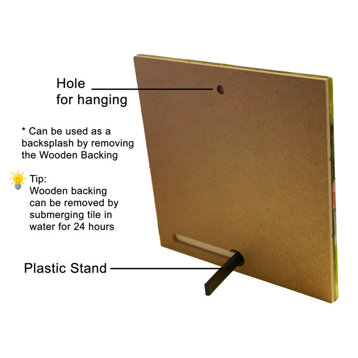 Continental Art Center 4'' x 4'' Glossy Hand Painted Ceramic Decorative ...