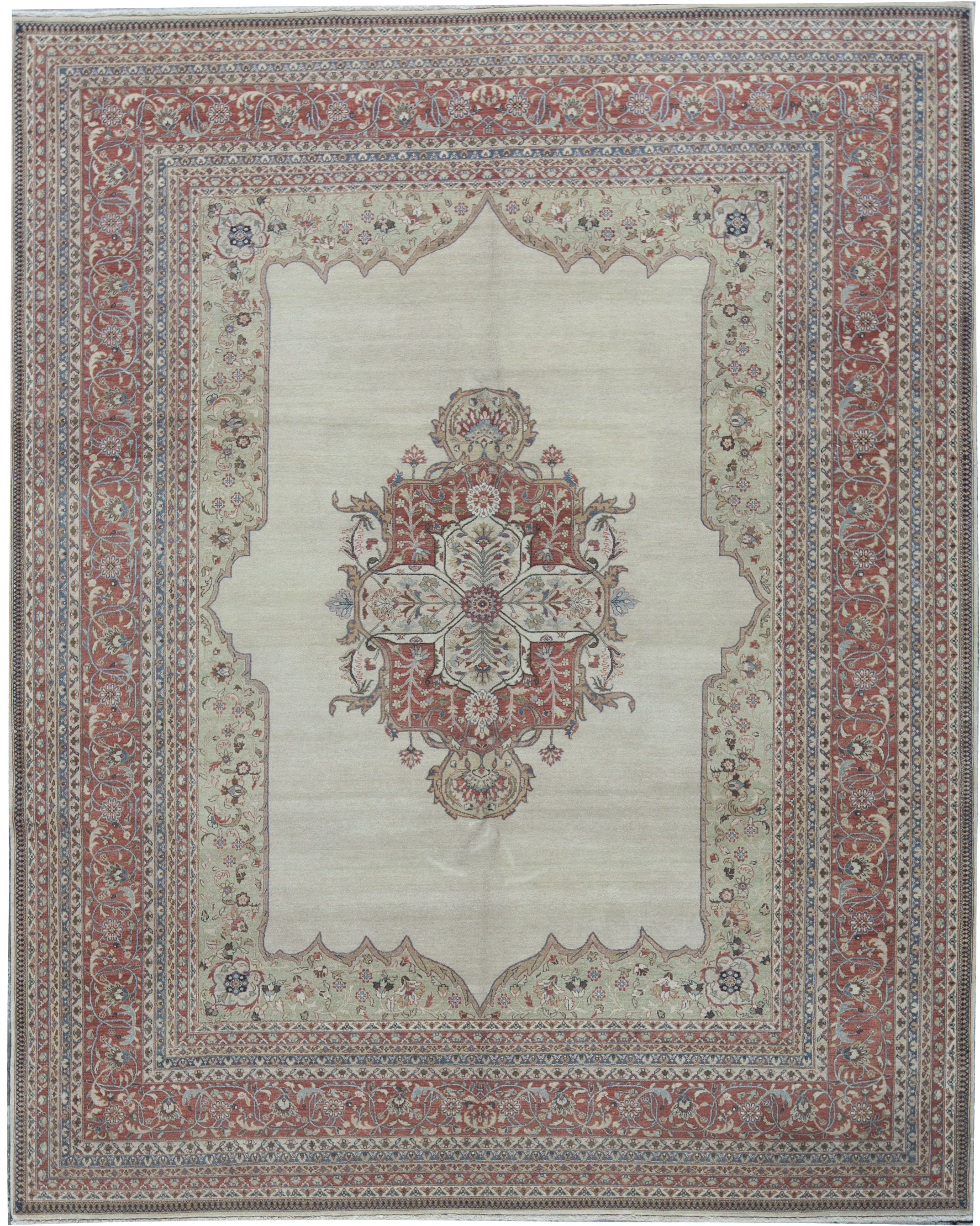 Bokara Rug Co., Inc. Tapis beige et rouille de haute qualité noué à la ...