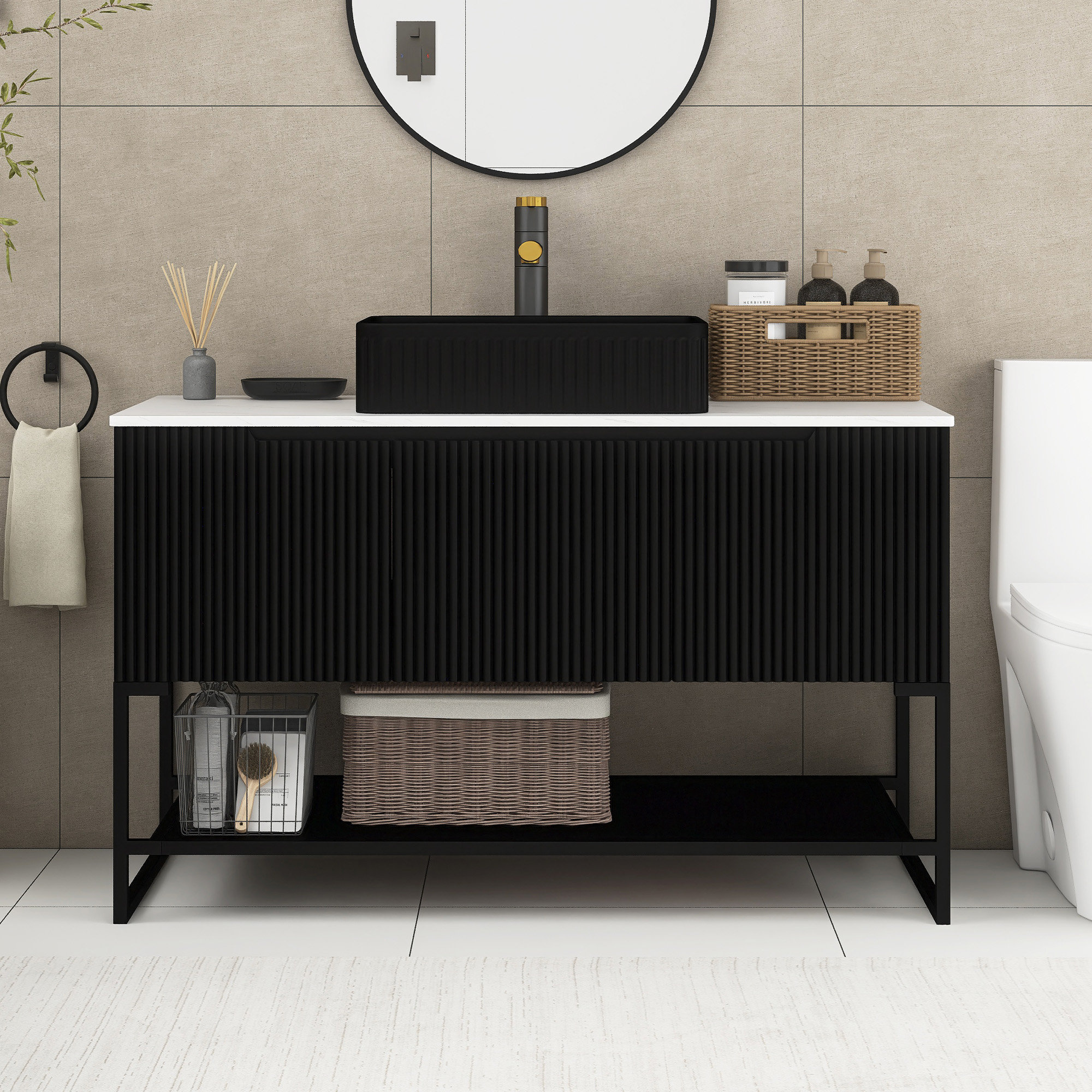 Staykiwi 48 Inch Modern Freestanding Bathroom Vanity | Wayfair