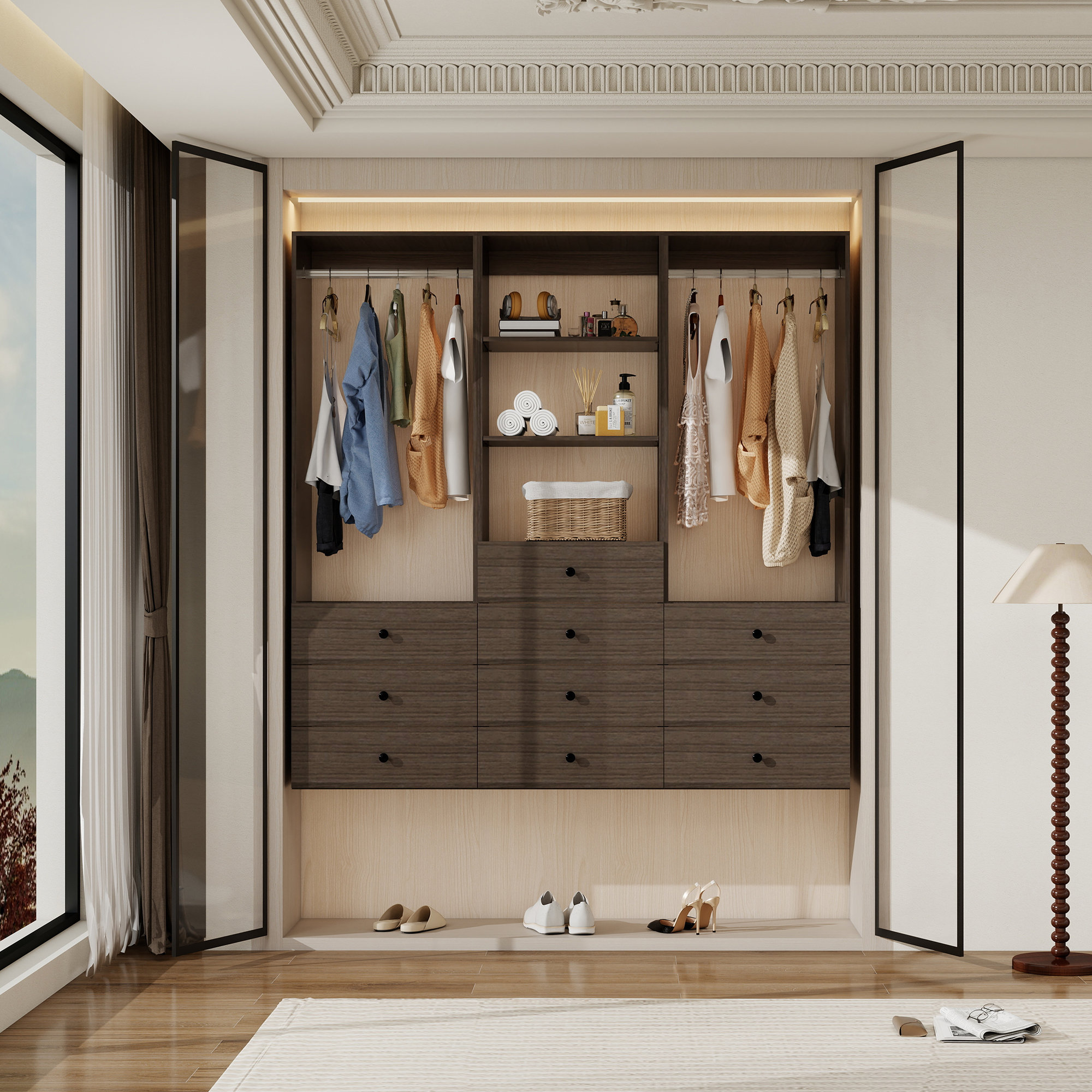 Latitude Run® Built in Closet Organizer Systems: Walk-in Closet ...