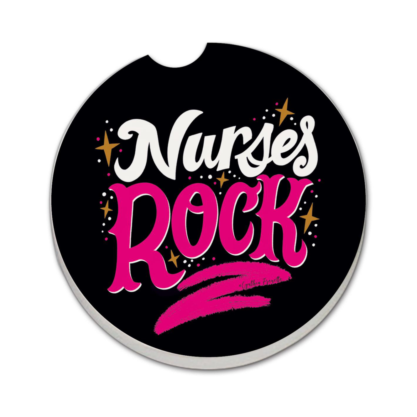 East Urban Home Nurses Rock Single Round Absorbent Stone Car Coaster ...