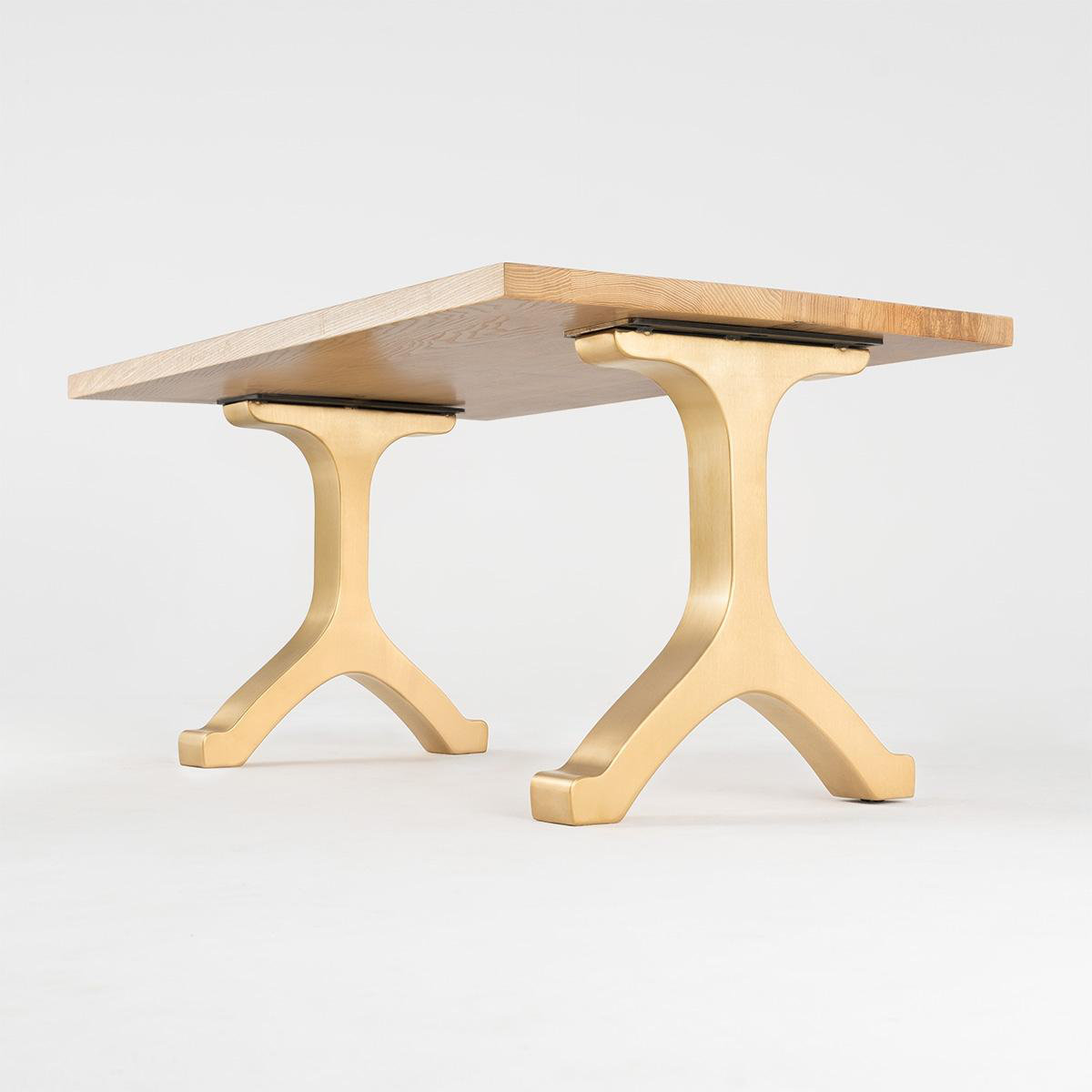 George Oliver Gold Wishbone Metal Bench Legs, Set of 2 | Wayfair