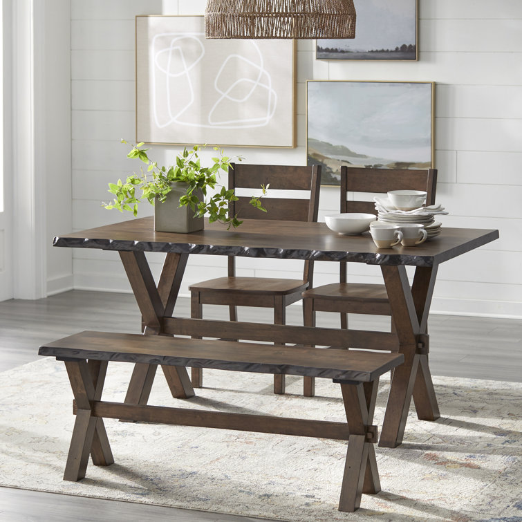 Millwood Pines Willilams 4 - Piece Solid Wood Trestle Dining Set ...