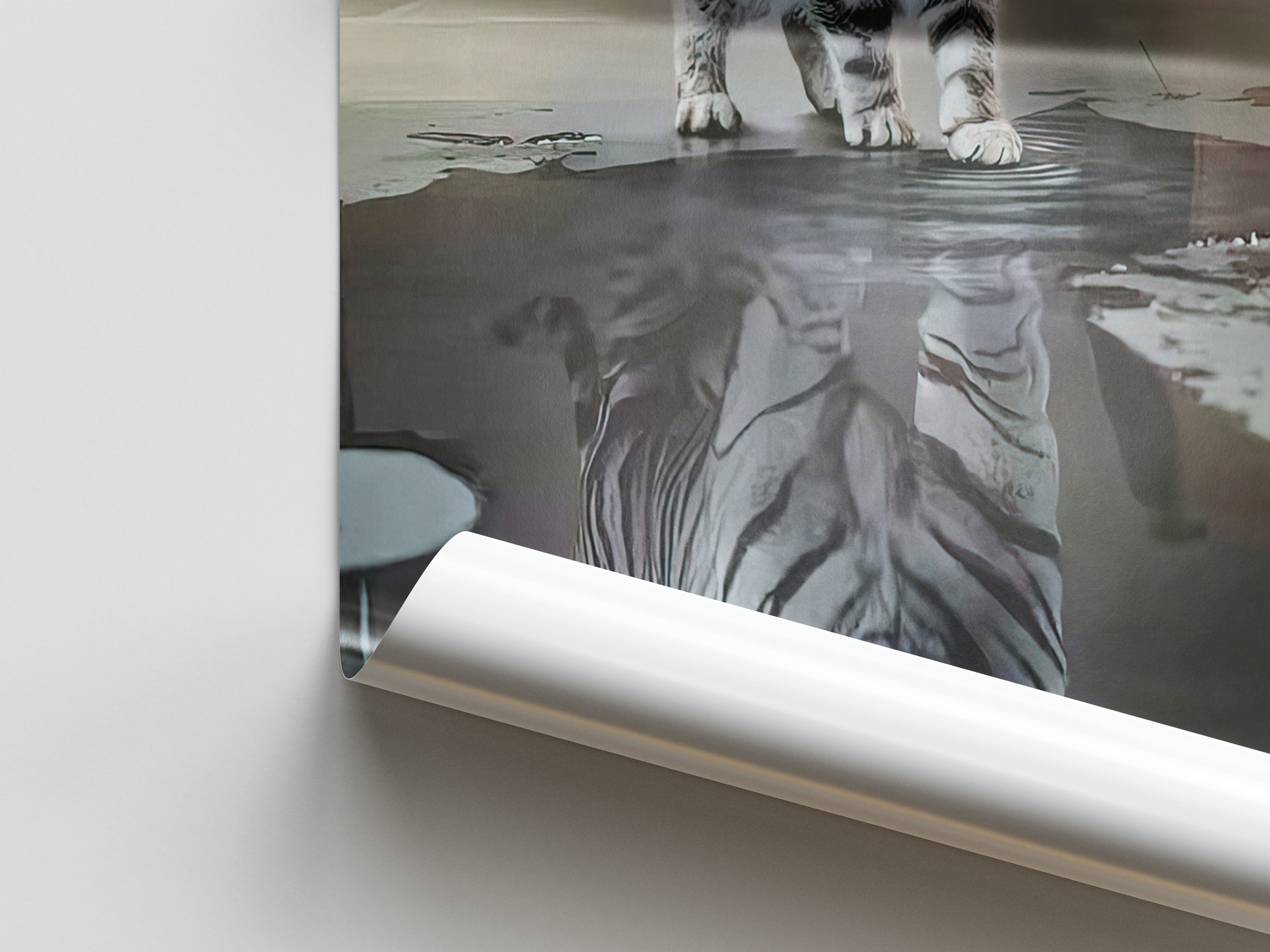 Ebern Designs Tiger Reflection Cat, Cat Lover Gift Wall Decor, Success ...