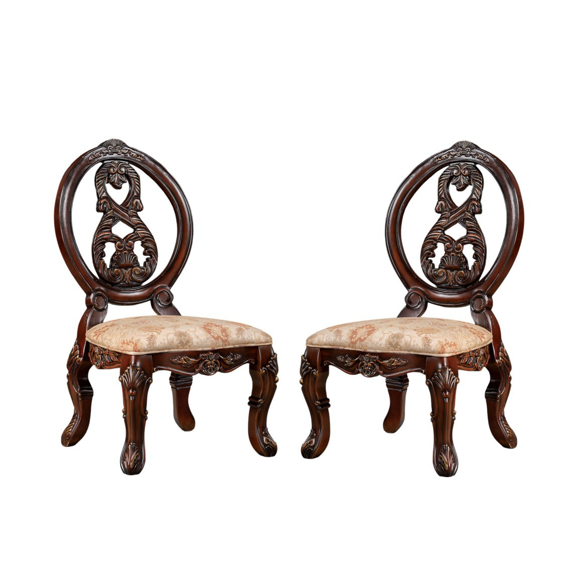 Canora Grey Traditional Brown Cherruru 2Pcs Side Chairs Tan Fabric ...