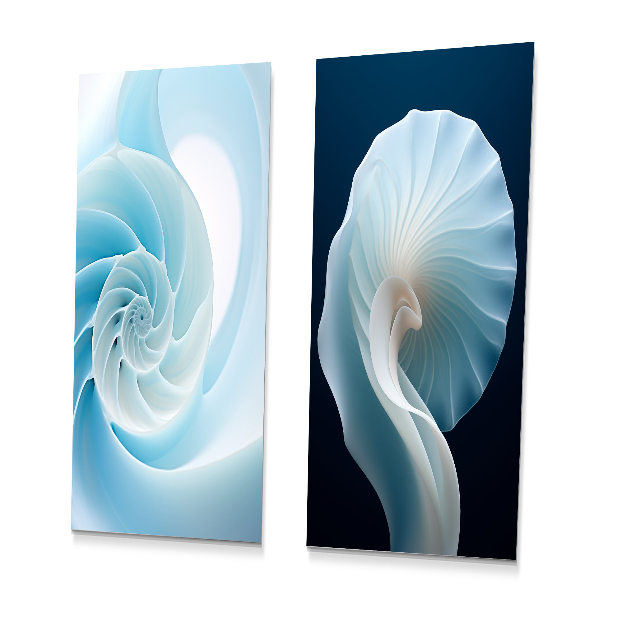 Beachcrest Home™ Azure Abyss Nautilus Spiral - Nautilus Metal Wall Art ...