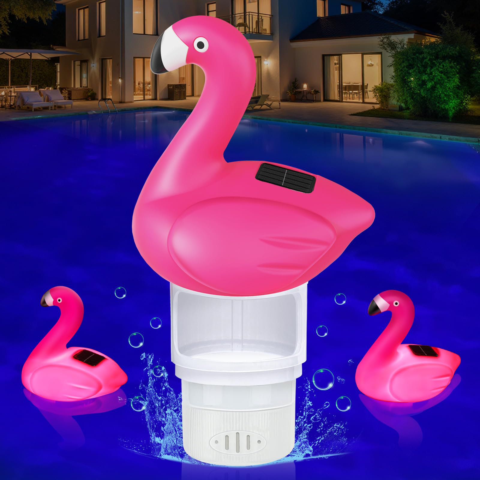 Zeki Shoggy Pool Chlorine Floater, Solar Flamingo Chlorine Tablet ...