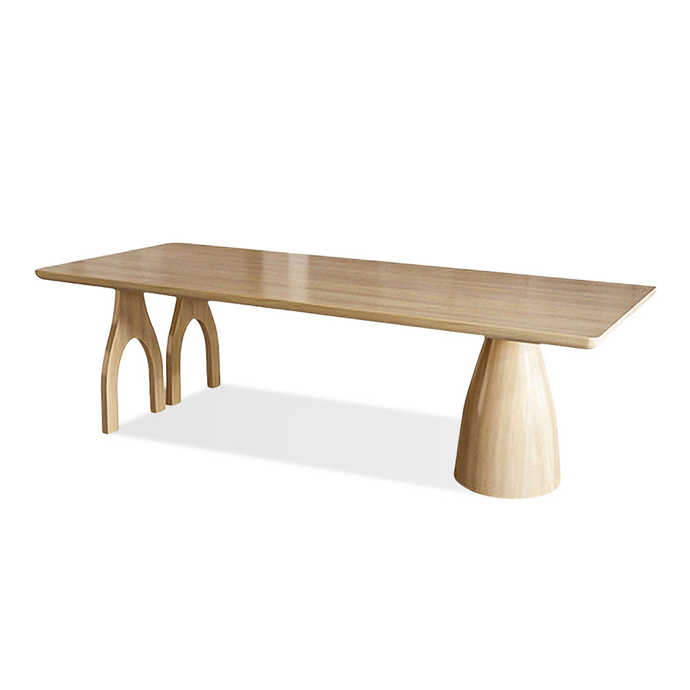 Open Edge Sports 47.24" Burlywood Rectangular Solid Wood Dining Table ...