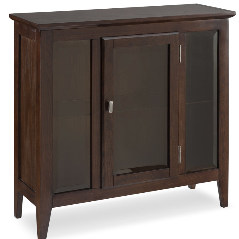 Charlton Home® Solid Wood Entryway Curio Cabinet with Interior Light ...