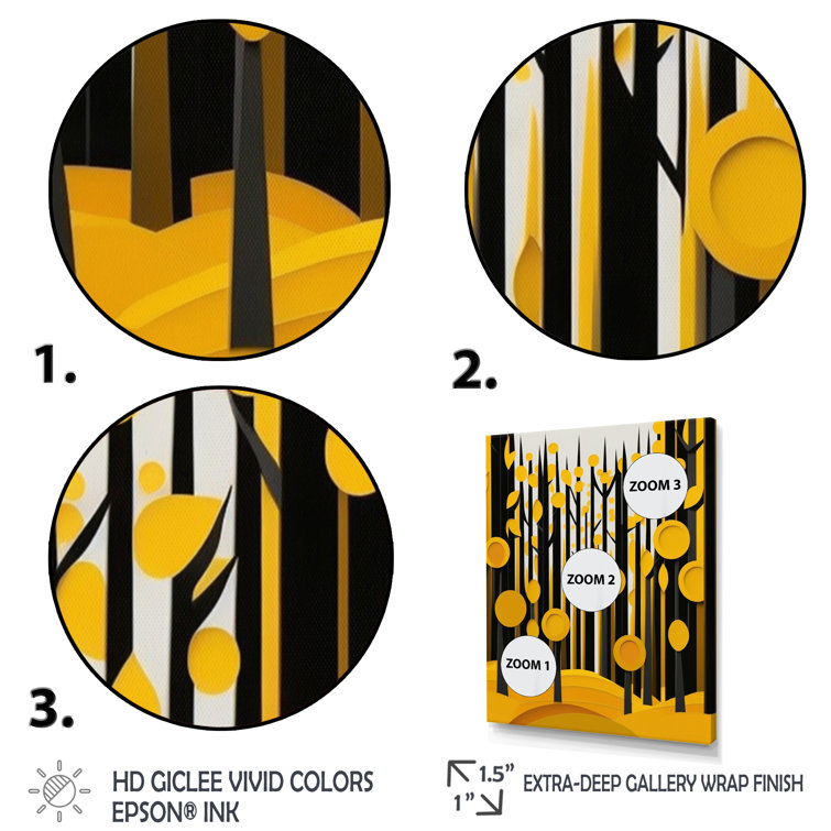 George Oliver Abstract Yellow Forest Quill Minimalism On Canvas Print ...