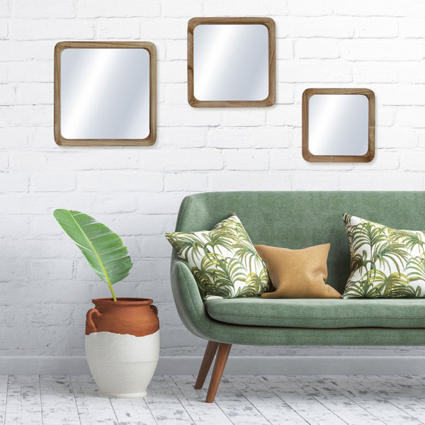 Union Rustic 3 Piece Aidelyn Square Rustic Mirror set & Reviews | Wayfair