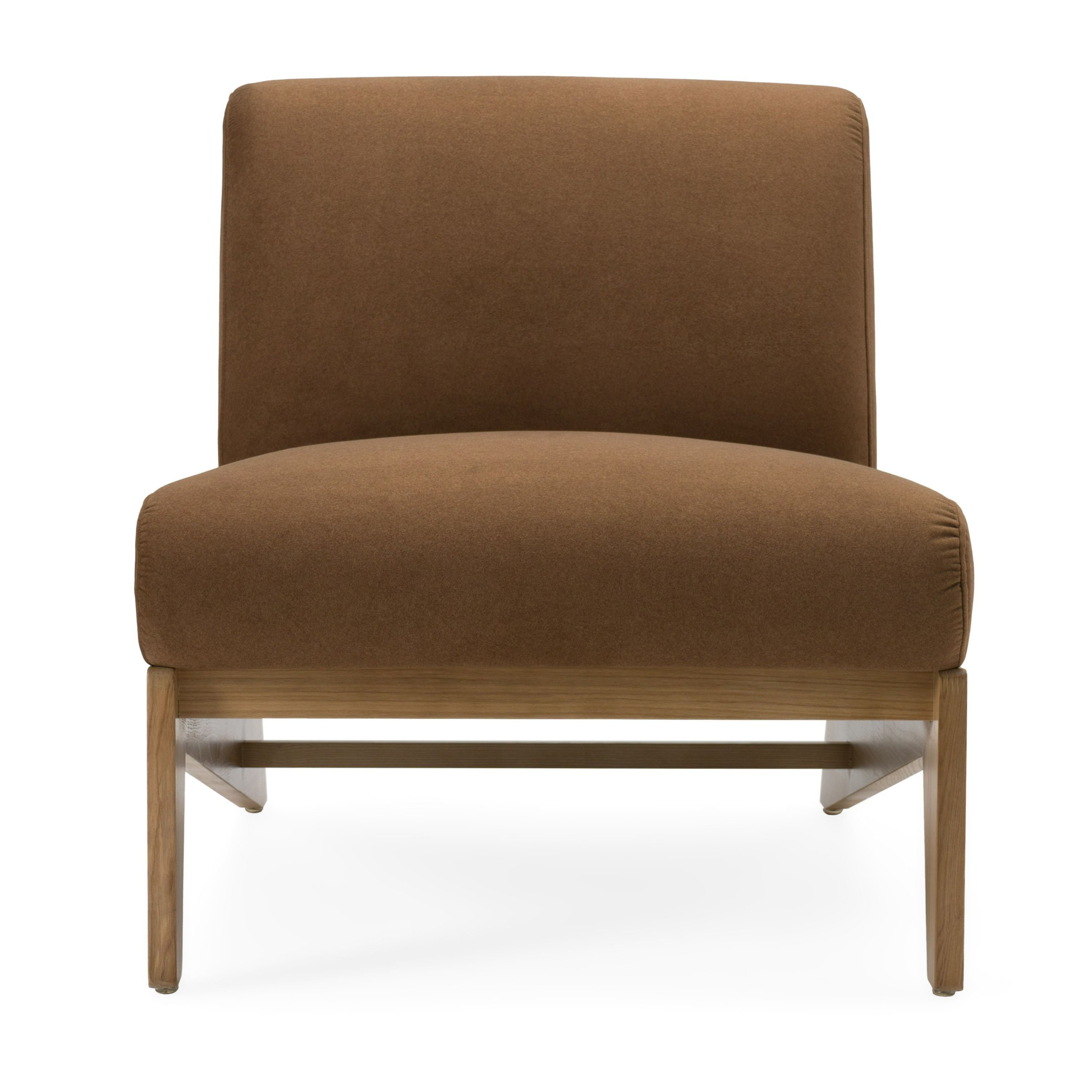 Latitude Run® Vance - Modern Fabric + Wood Accent Chair | Wayfair
