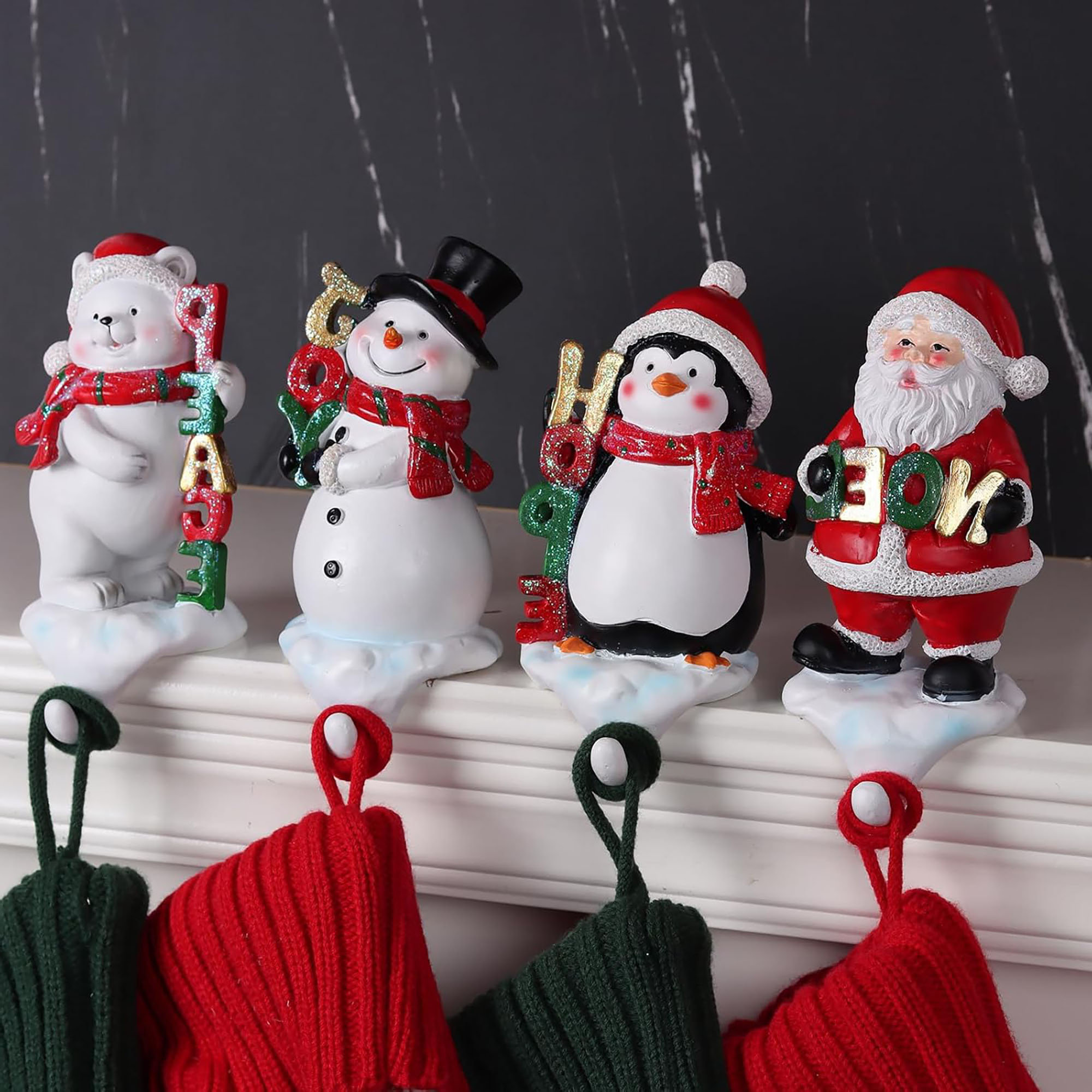 Suploo 3D Stocking Holders, Christmas Stockings Holder Set of 4 | Wayfair