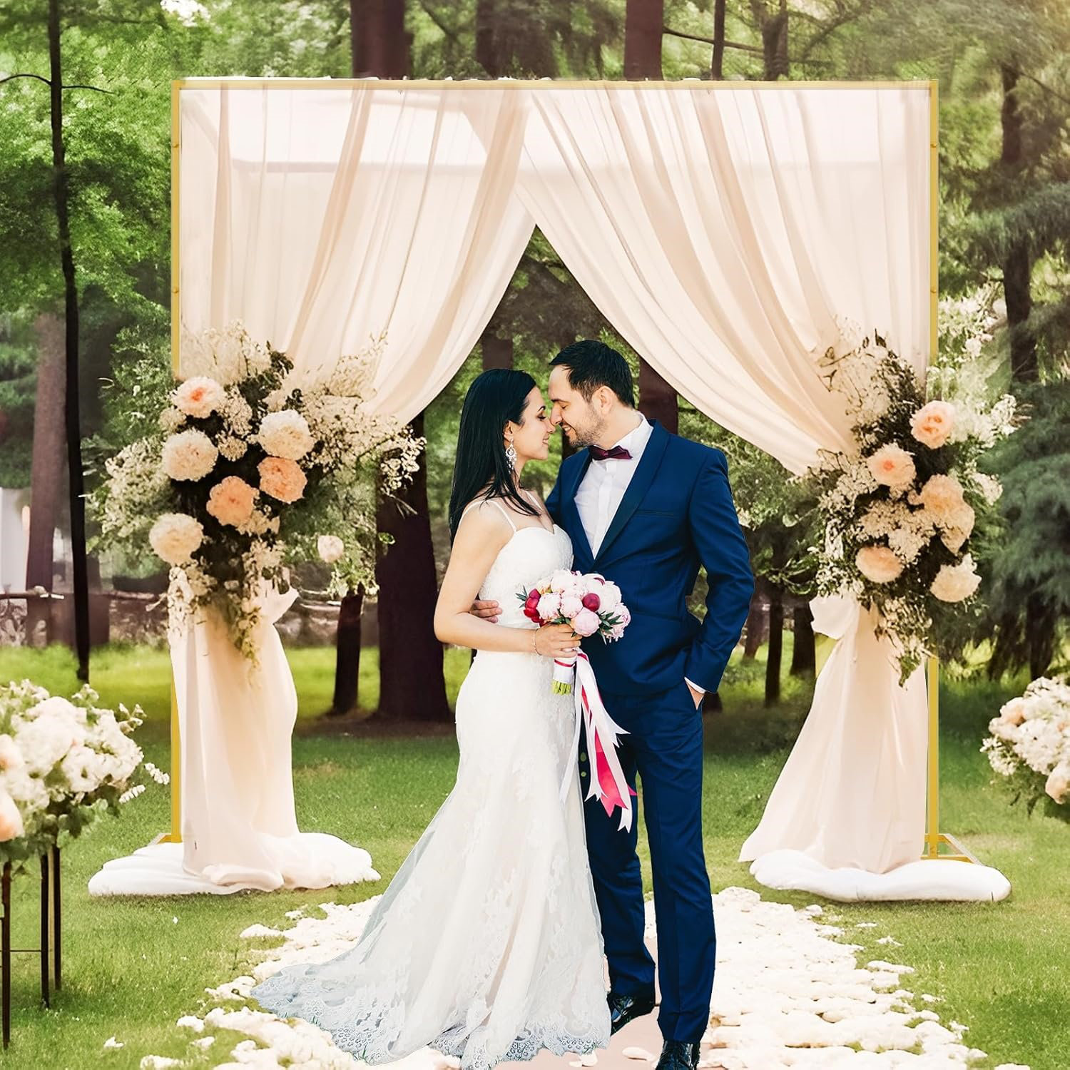 IDOLOB Wedding arch square backdrop bracket, balloon arch bracket heavy ...