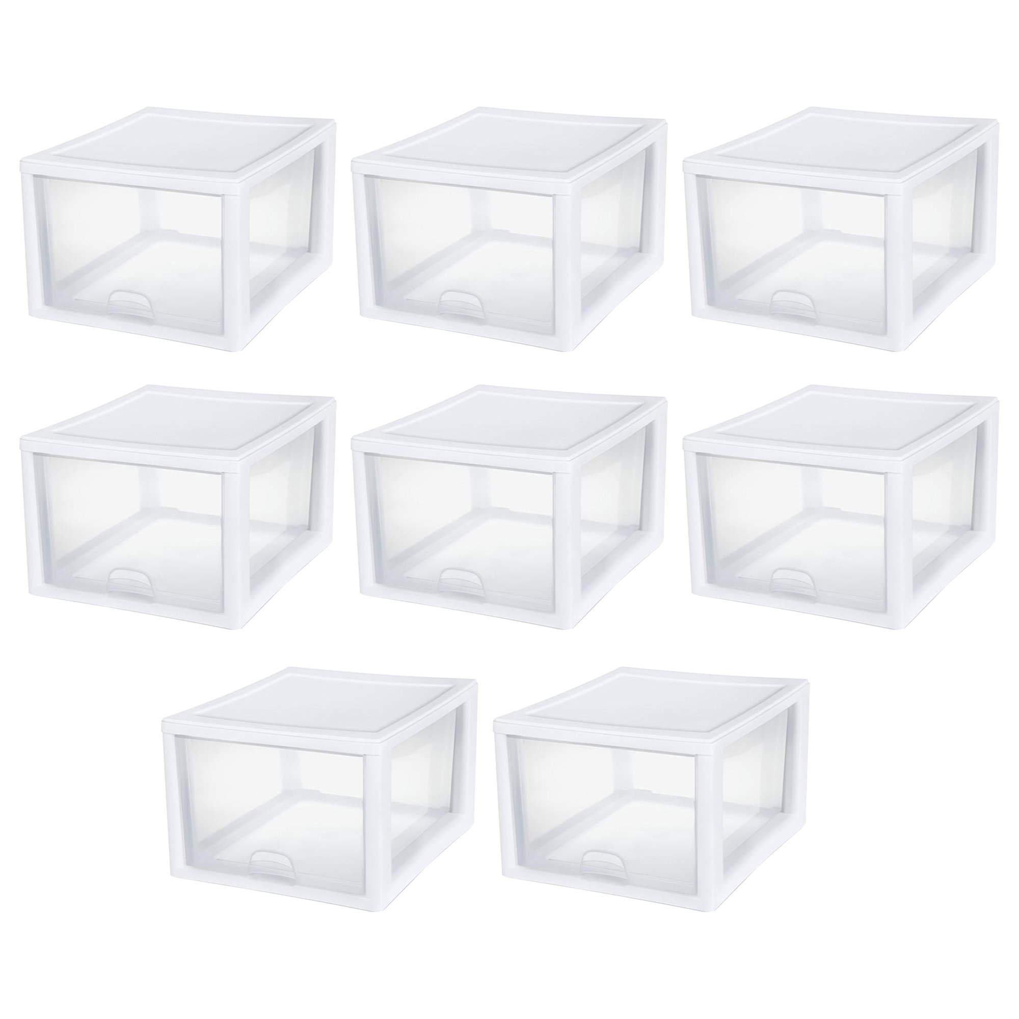 Sterilite Clear & White Plastic Storage Bin with One Drawer & Reviews ...