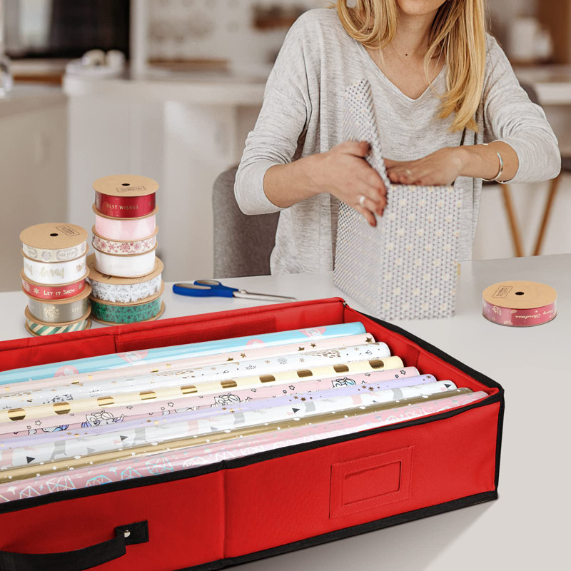 Latitude Run® 40" Wrapping Paper Storage Organizer with Flexible ...