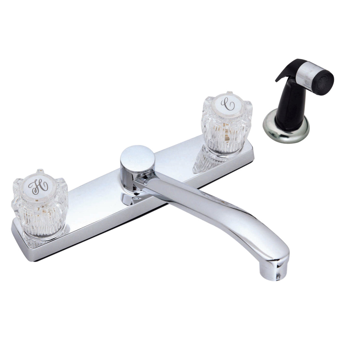 Banner Faucets Double Handle Kitchen Faucet with Side Spray | Wayfair