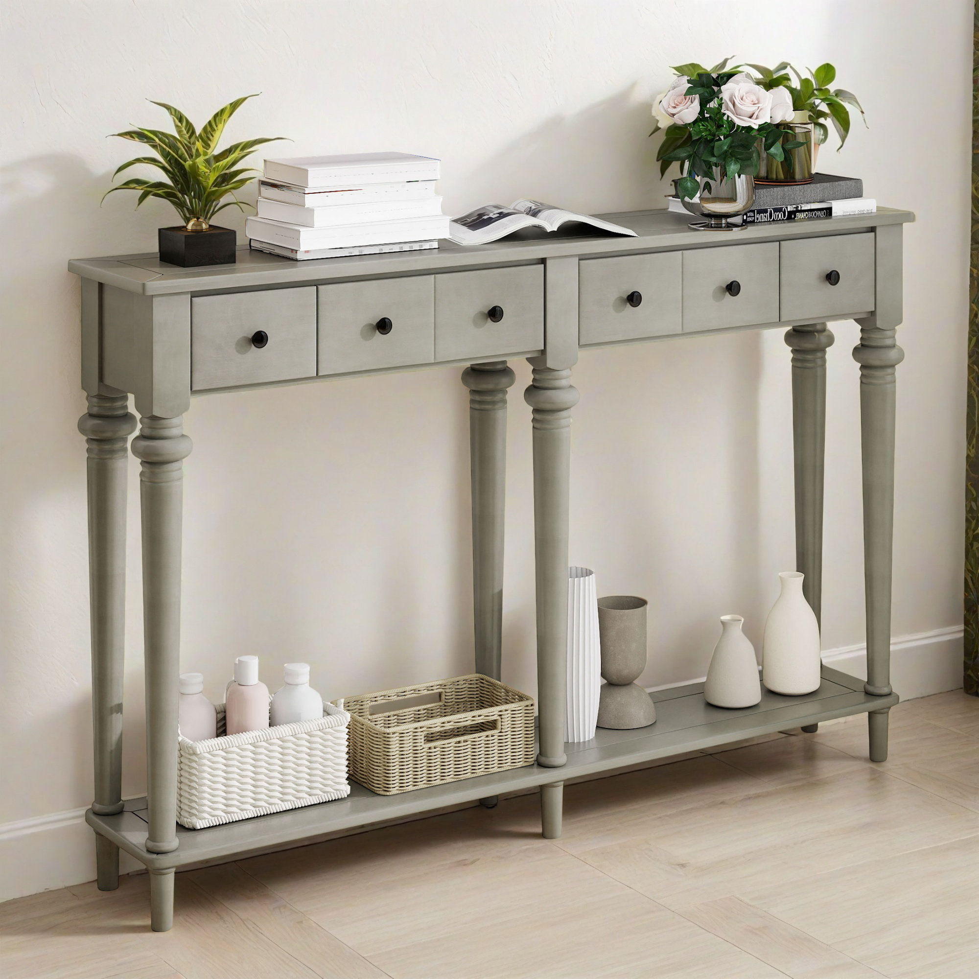 Darby Home Co 59.82" Console Table, Minimalist Entryway Table with 4 ...