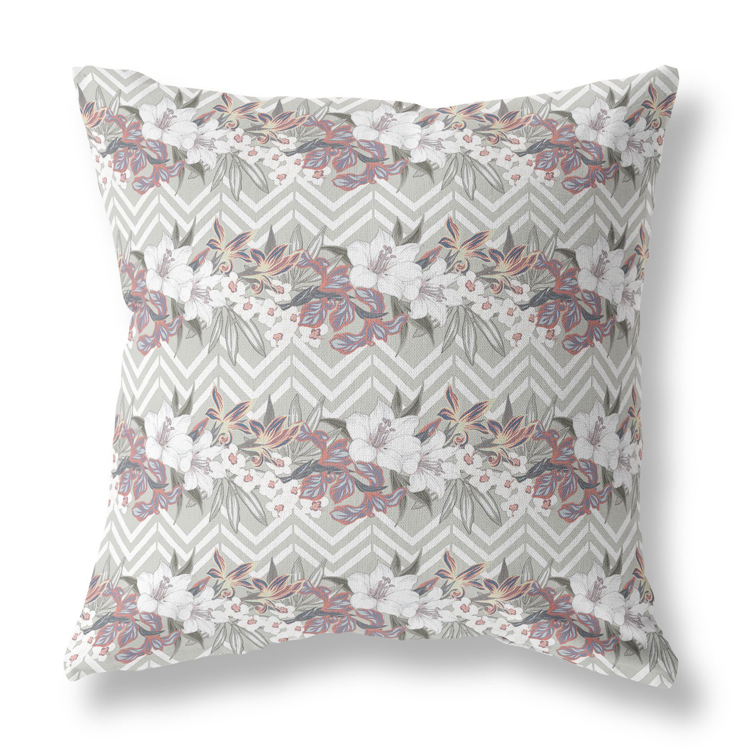 ZeaZu 26" X 26" Blown Seam Floral Indoor Outdoor Throw Pillow | Wayfair