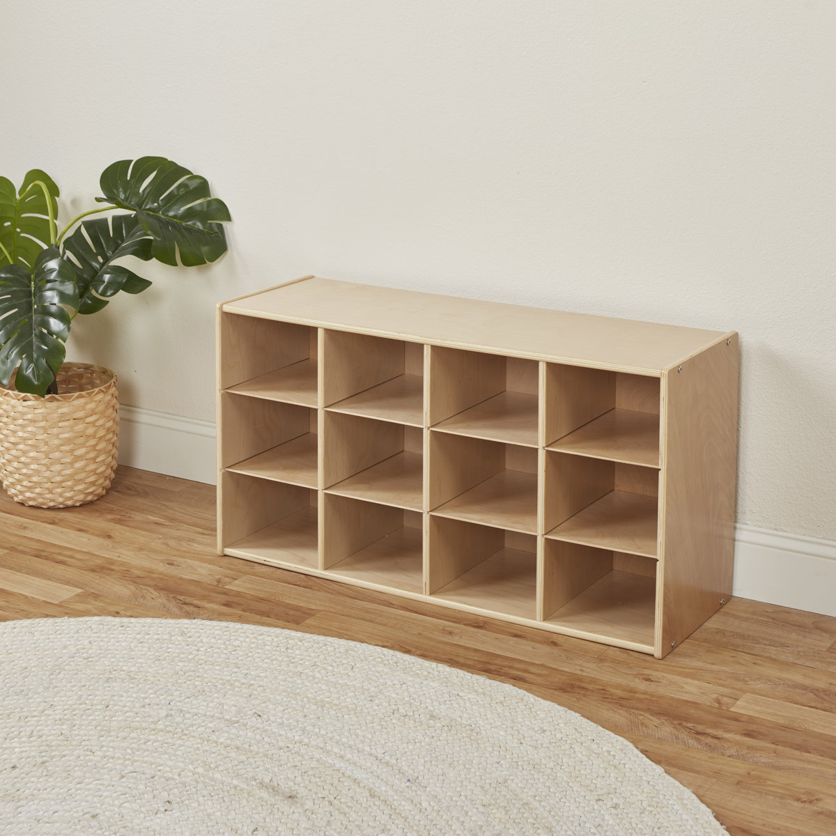 ECR4Kids Streamline 12 Cubby Tray Storage Cabinet, 3x4, Classroom ...