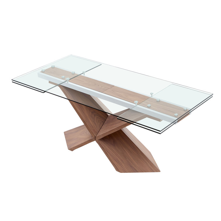 Latitude Run® Extendable Glass Top Dining Table | Wayfair