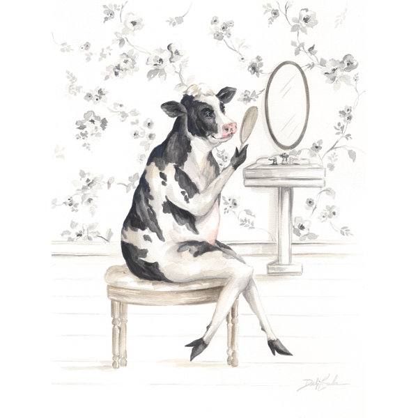 Trinx Pampered Cow - Wrapped Canvas Print | Wayfair