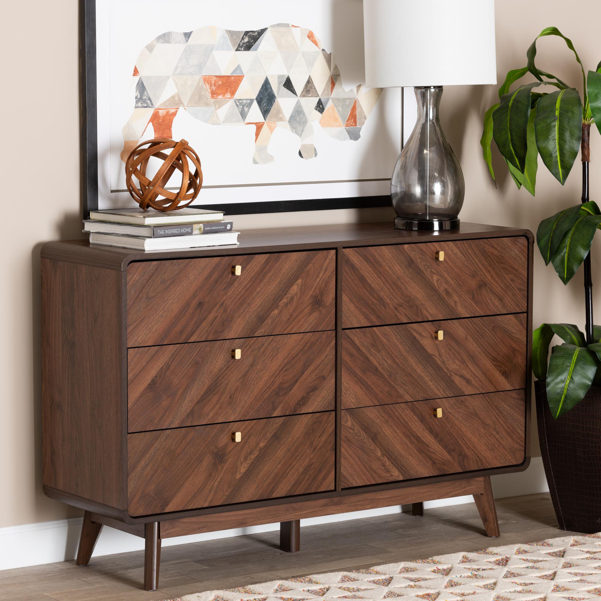 George Oliver Kellar Markell Mid-Century Modern Transitional Wood 6 ...