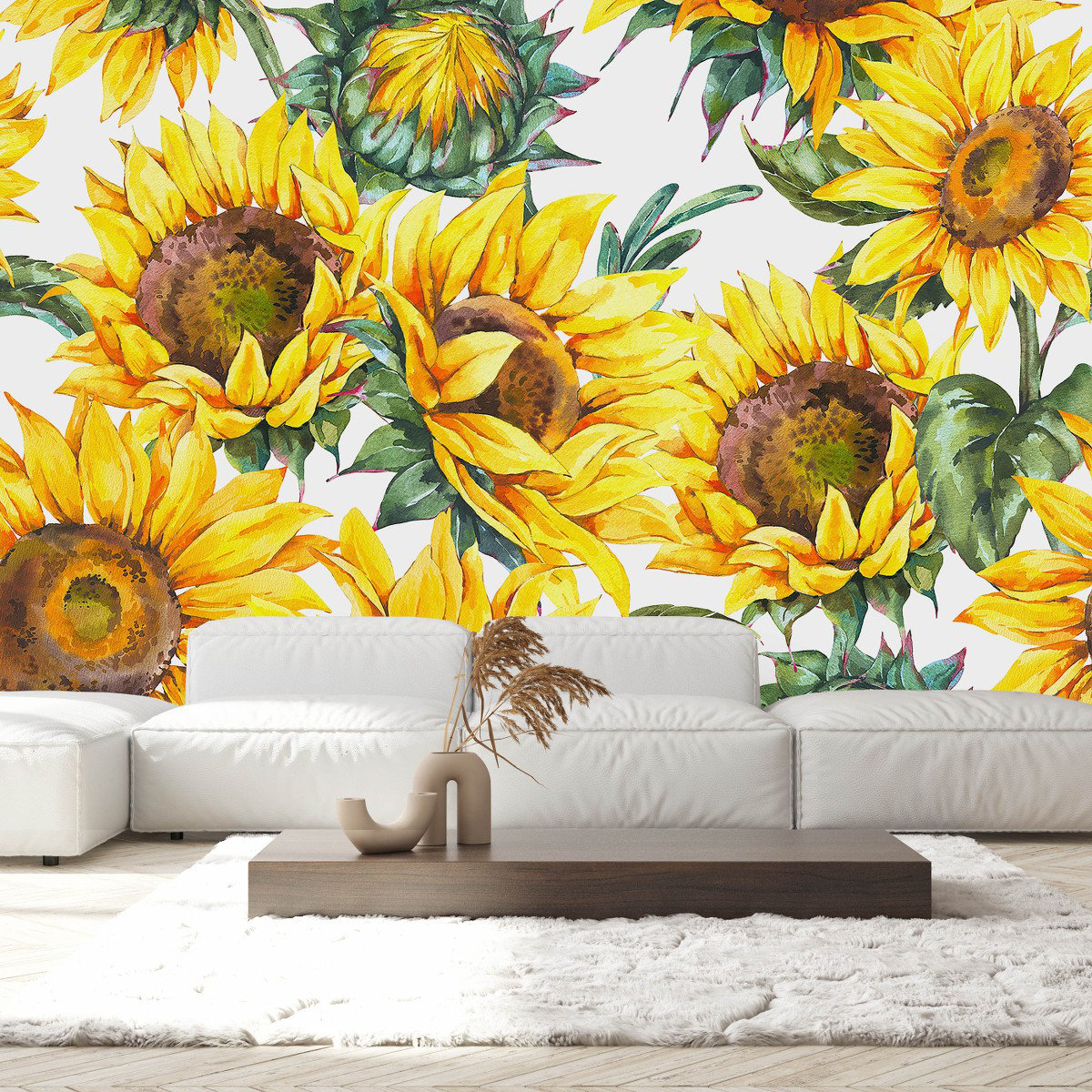 Rosalind Wheeler Holly-Rose Sunflowers Wall Mural | Wayfair