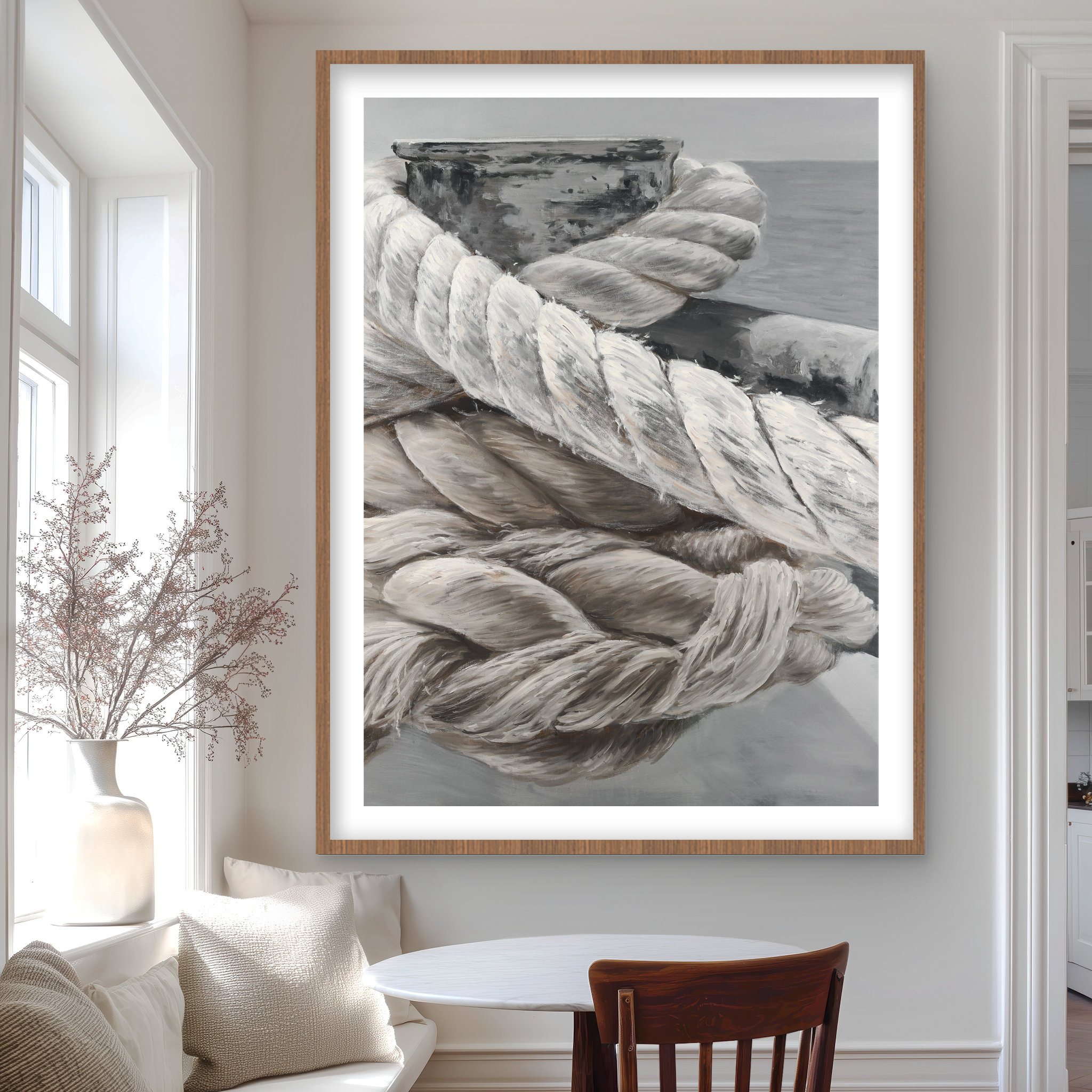 Lark Manor™ Twisted Boat Rope | Marine Beige Framed Matted Print Decor ...