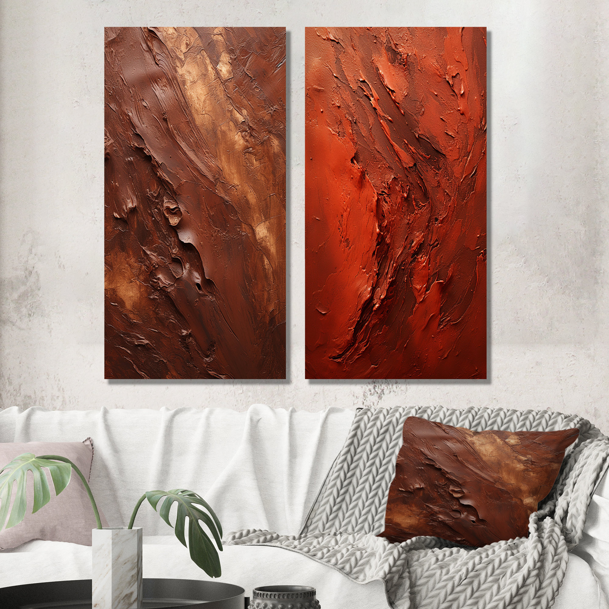 Ivy Bronx Bittersweet Brushwork - Abstract Collages Metal Wall Art Set ...