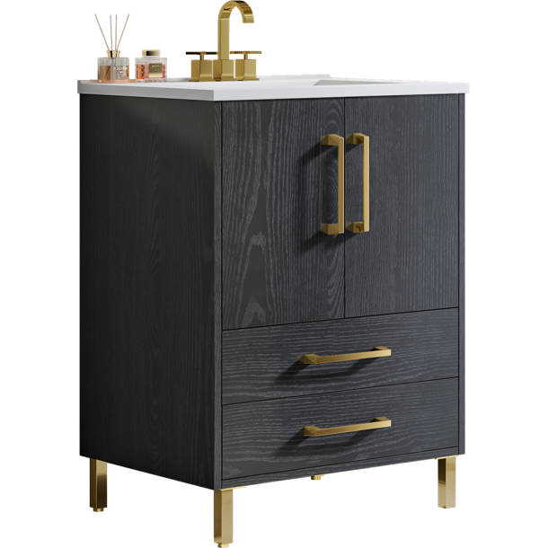 Mercer41 Fabien 24'' Single Bathroom Vanity with Ceramic Top | Wayfair