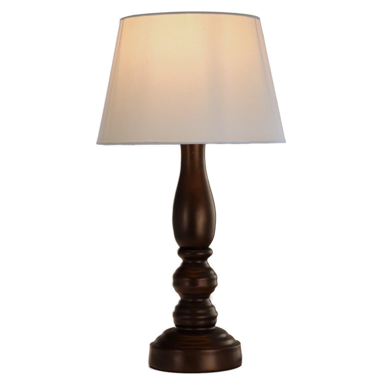 LIGHTACCENTS Bronze Table Lamp Traditional Table Lamp with Fabric Bell ...