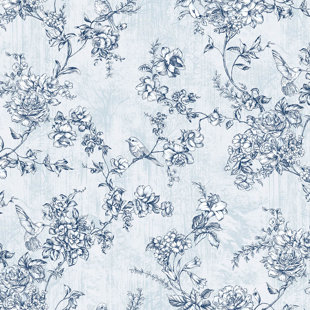 Blue Floral & Botanical Wallpaper You'll Love | Wayfair