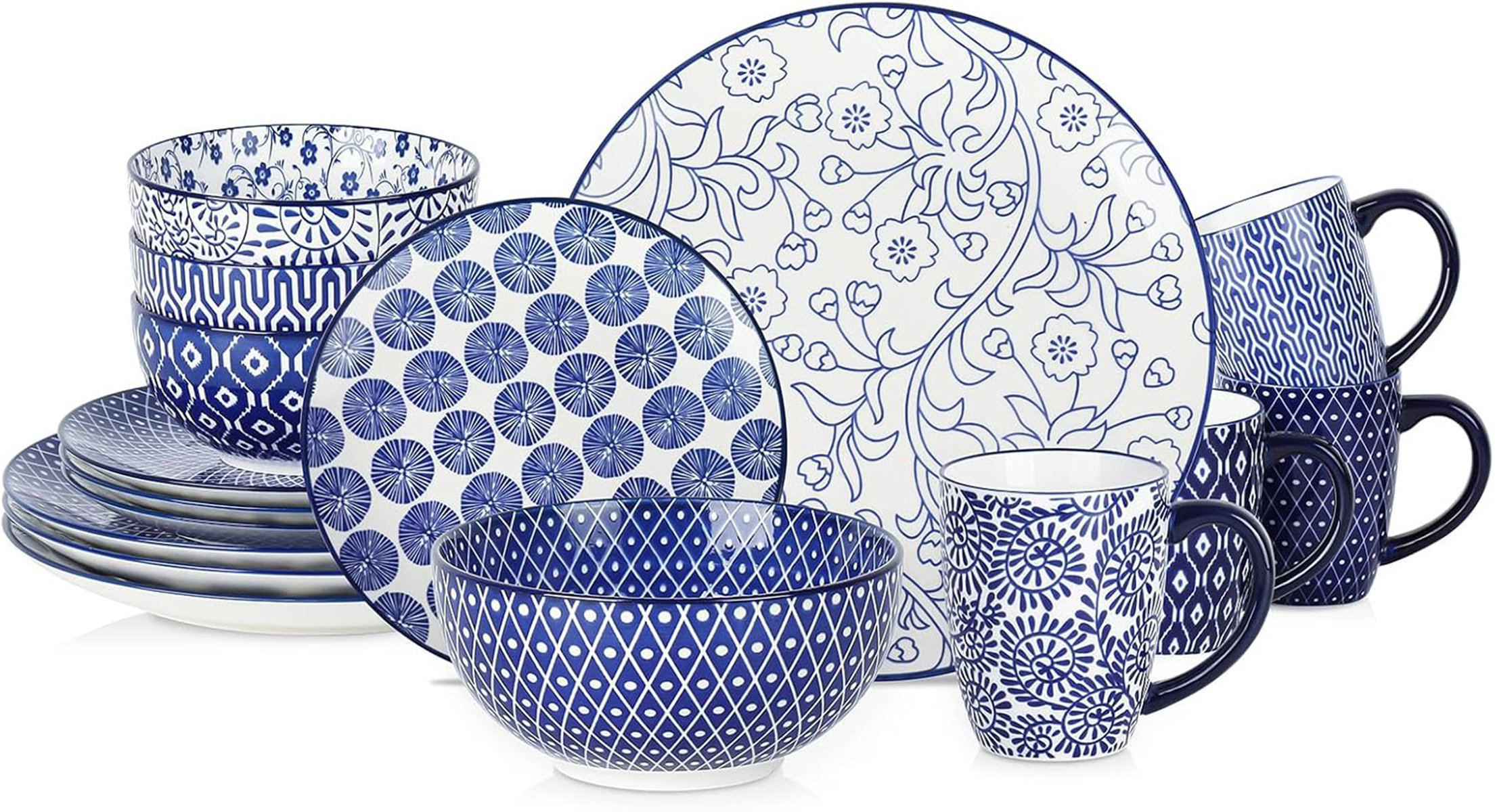 Bungalow Rose 16-Pieces Ceramic Dinnerware Sets,Scratch Resistant ...