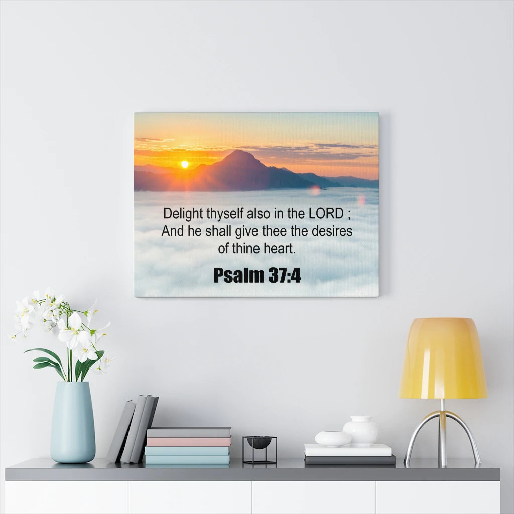 Trinx Delight Thyself Psalm 37:4 Christian Wall Art Bible Verse Print ...