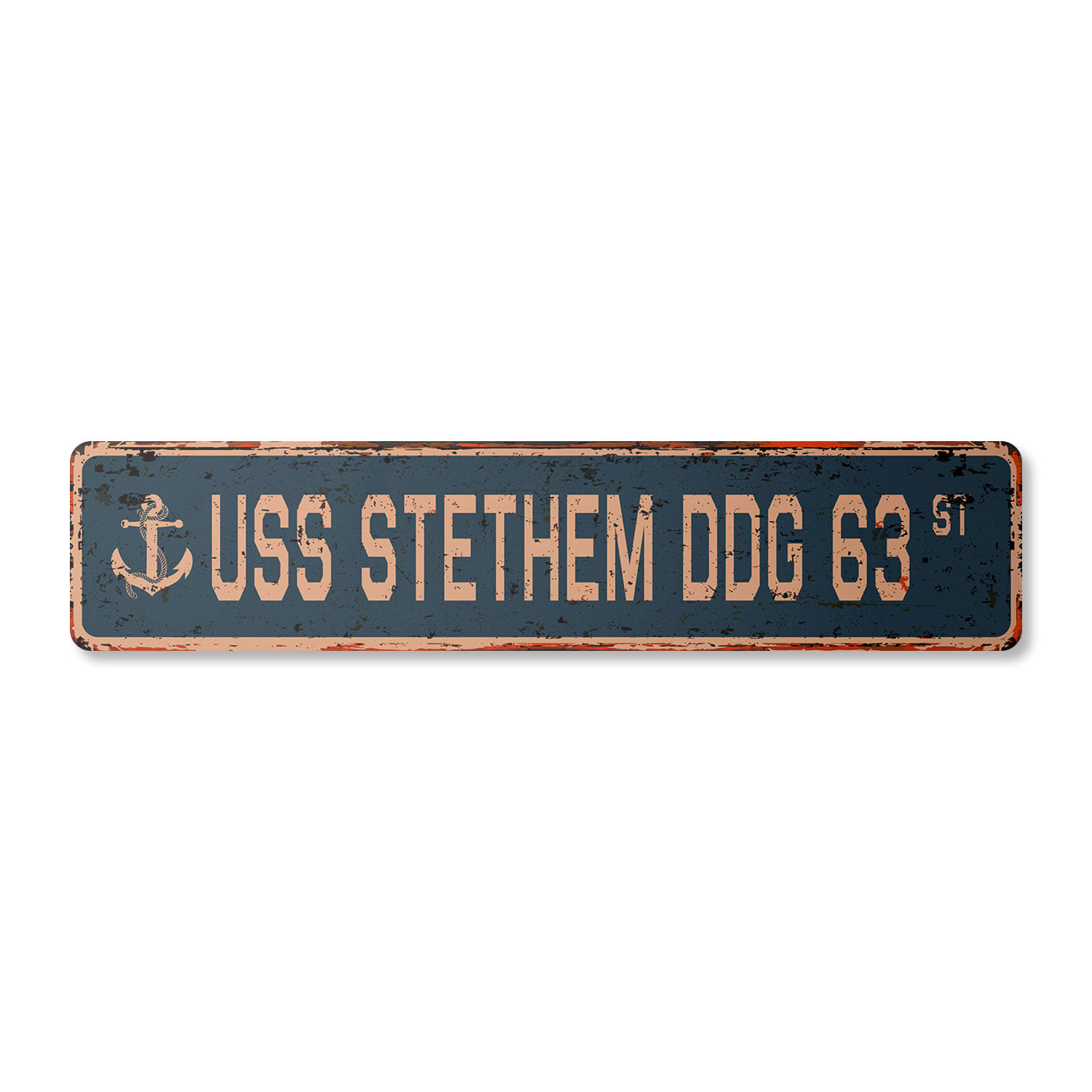 SignMission Stethem Ddg 63 Street Sign Heavy Duty Plastic 7" X 30 ...