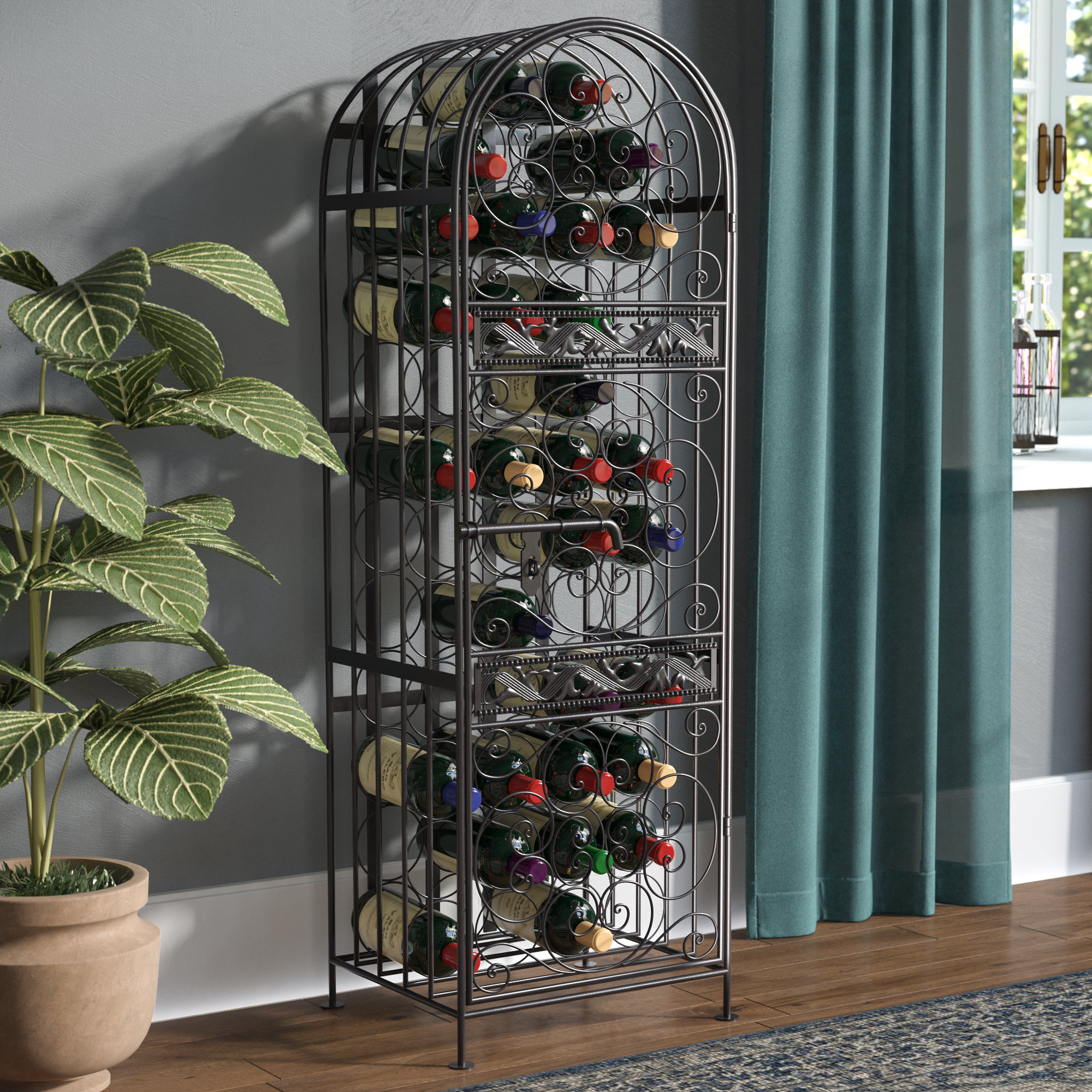 Charlton Home® Verdi 45 Bottle Floor Wine Bottle Rack & Reviews | Wayfair