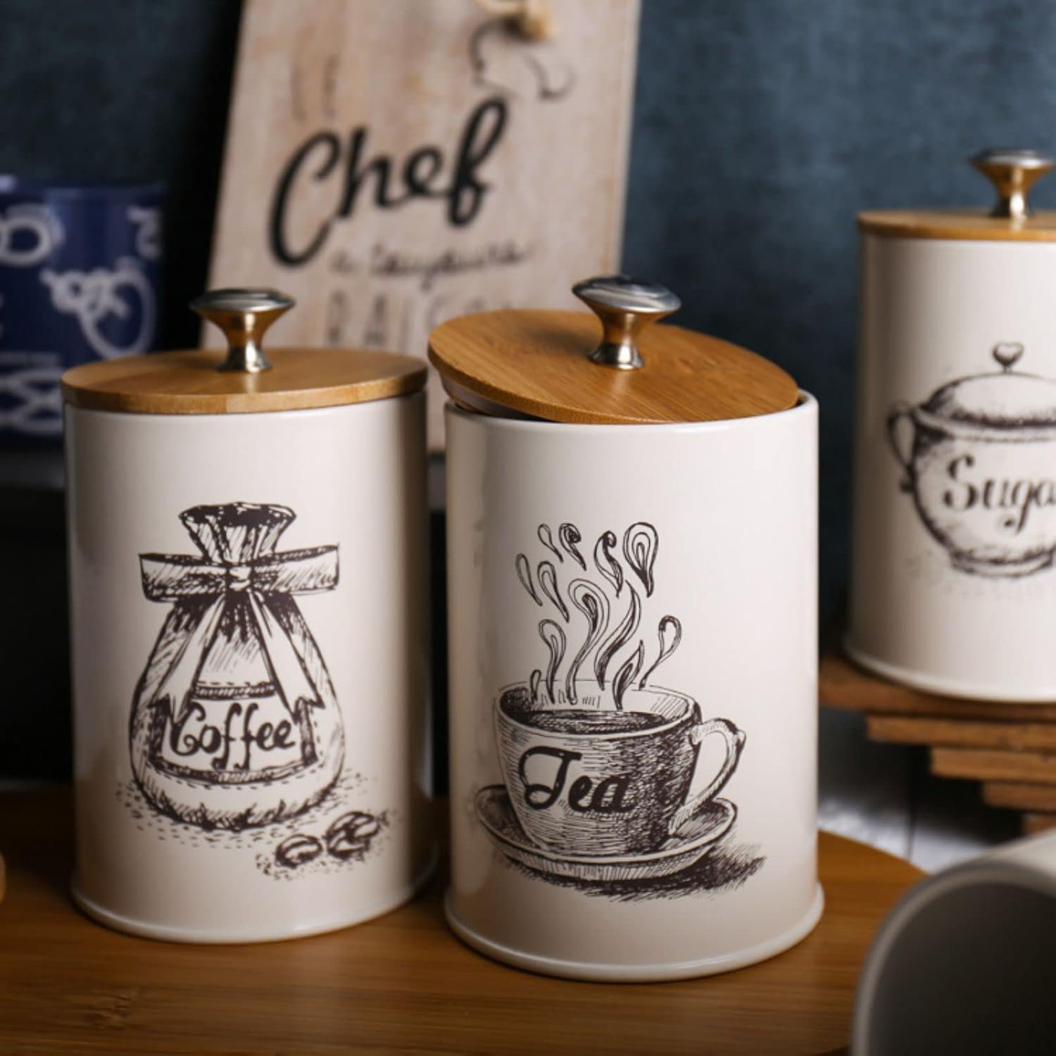 Lark Manor™ Canister Sets For Kitchen Counter, Coffee Sugar Tea ...