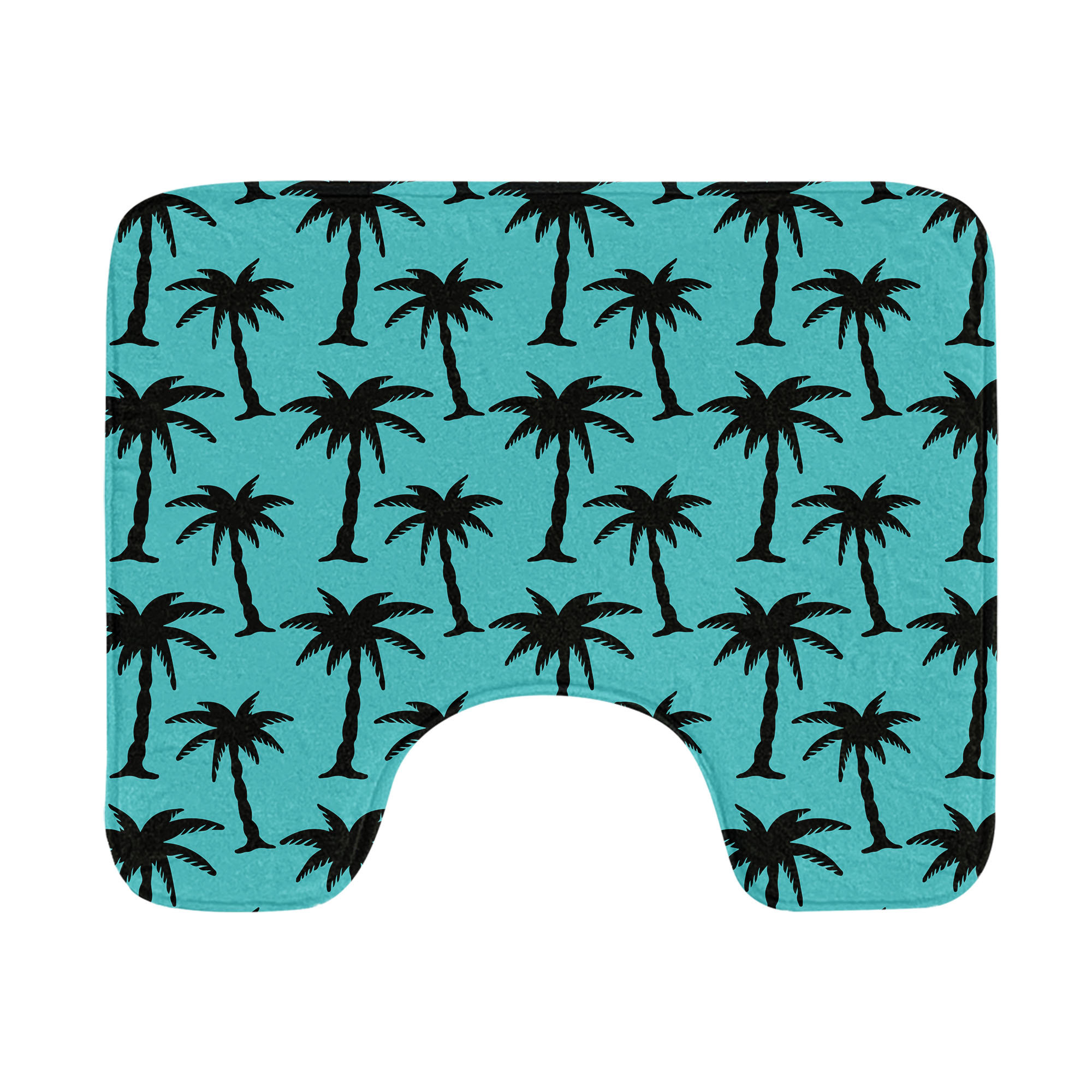 Bay Isle Home™ Palm Tree Toilet Mat U-Shape Bathroom Rug 20" Turquoise ...