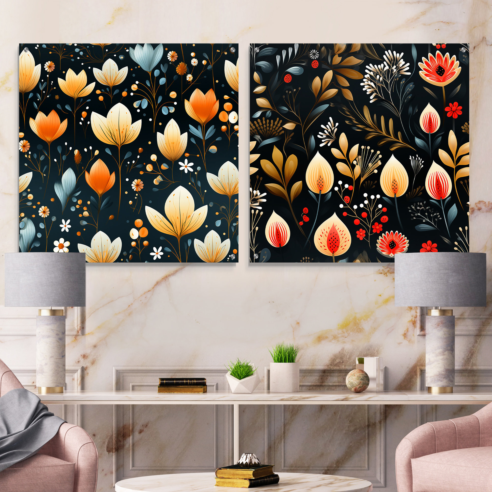 Design Art Scandinavian Botanical Collage II - Abstract Botanicals ...