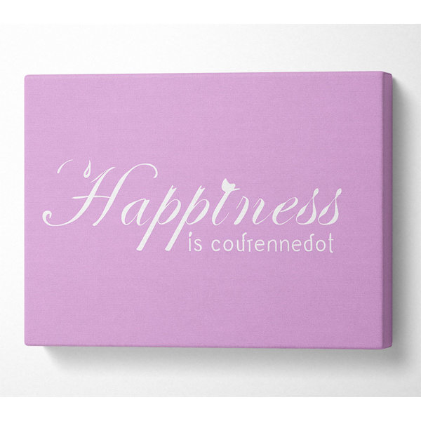 Happy Larry Home Quote Happiness Is Home Made Pink - Wrapped Canvas Art ...