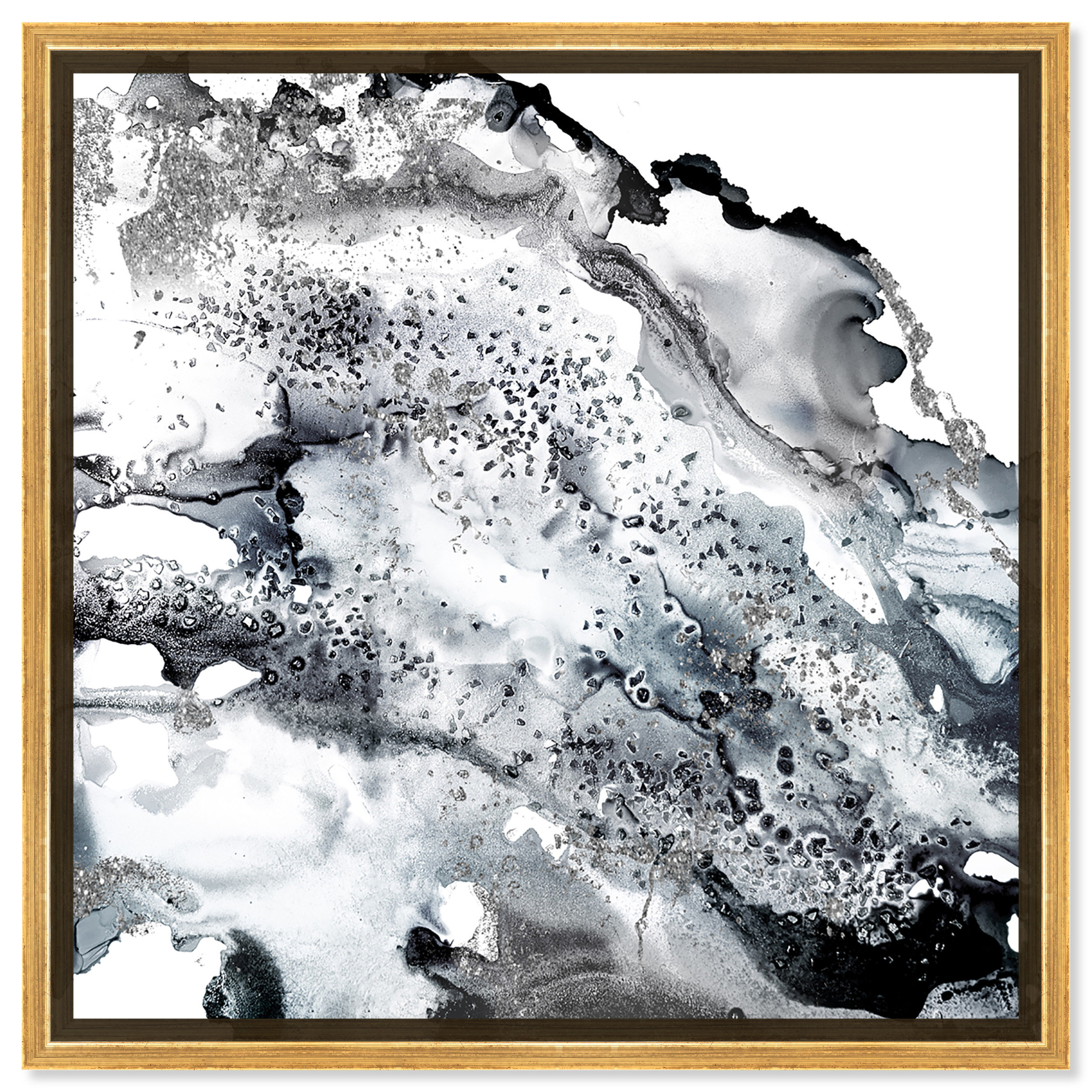 Oliver Gal Prints Glitter Grays, Water Splash Texture Modern Gray ...