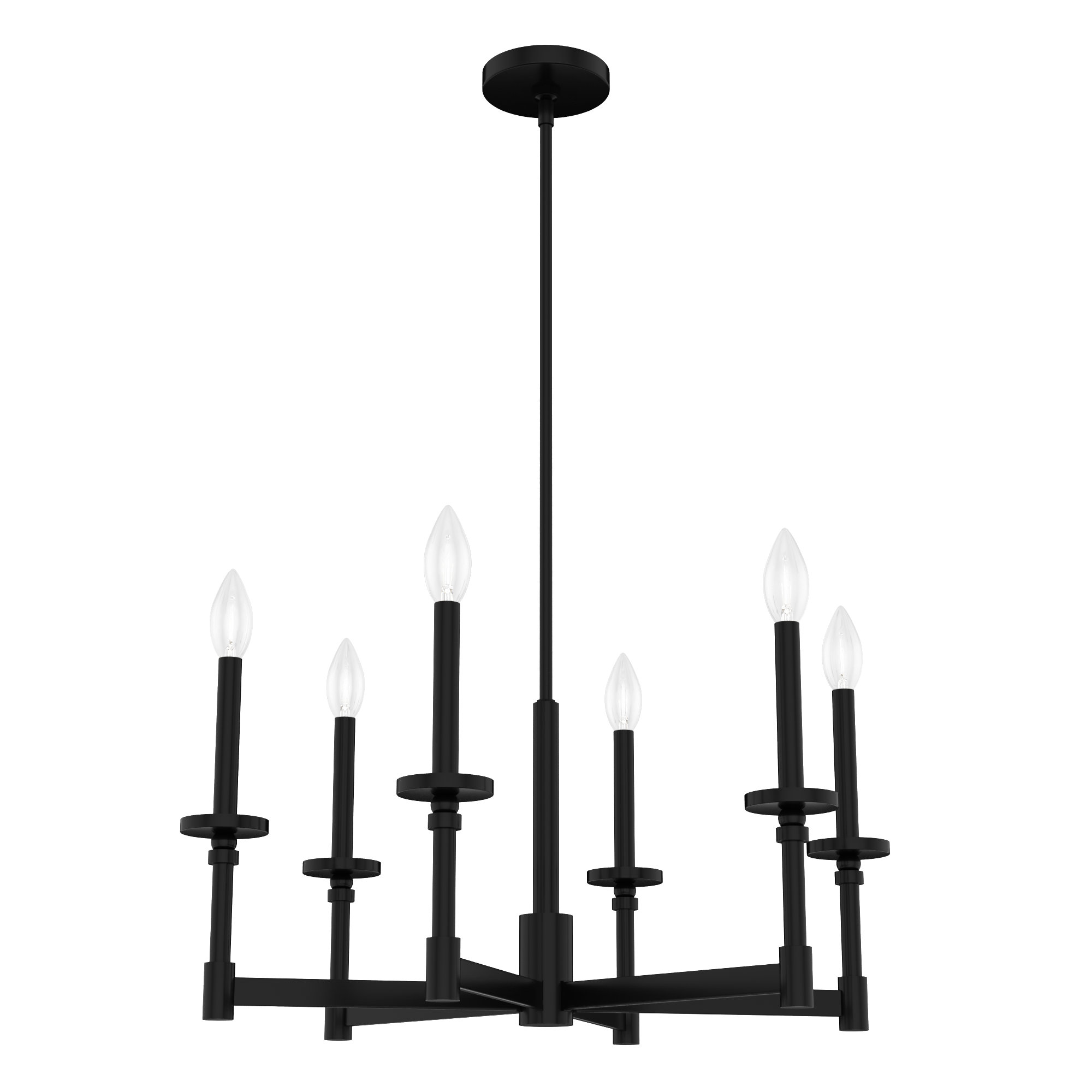 Hunter Fan Hunter Briargrove 6 Light Single Tier Chandelier Ceiling ...