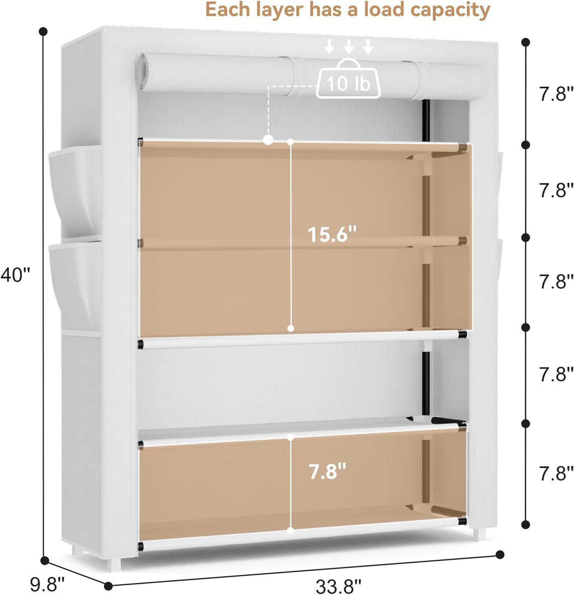 Latitude Run® Shoe Rack With Cover, 5 Tier Shoe Organizer Storage For ...