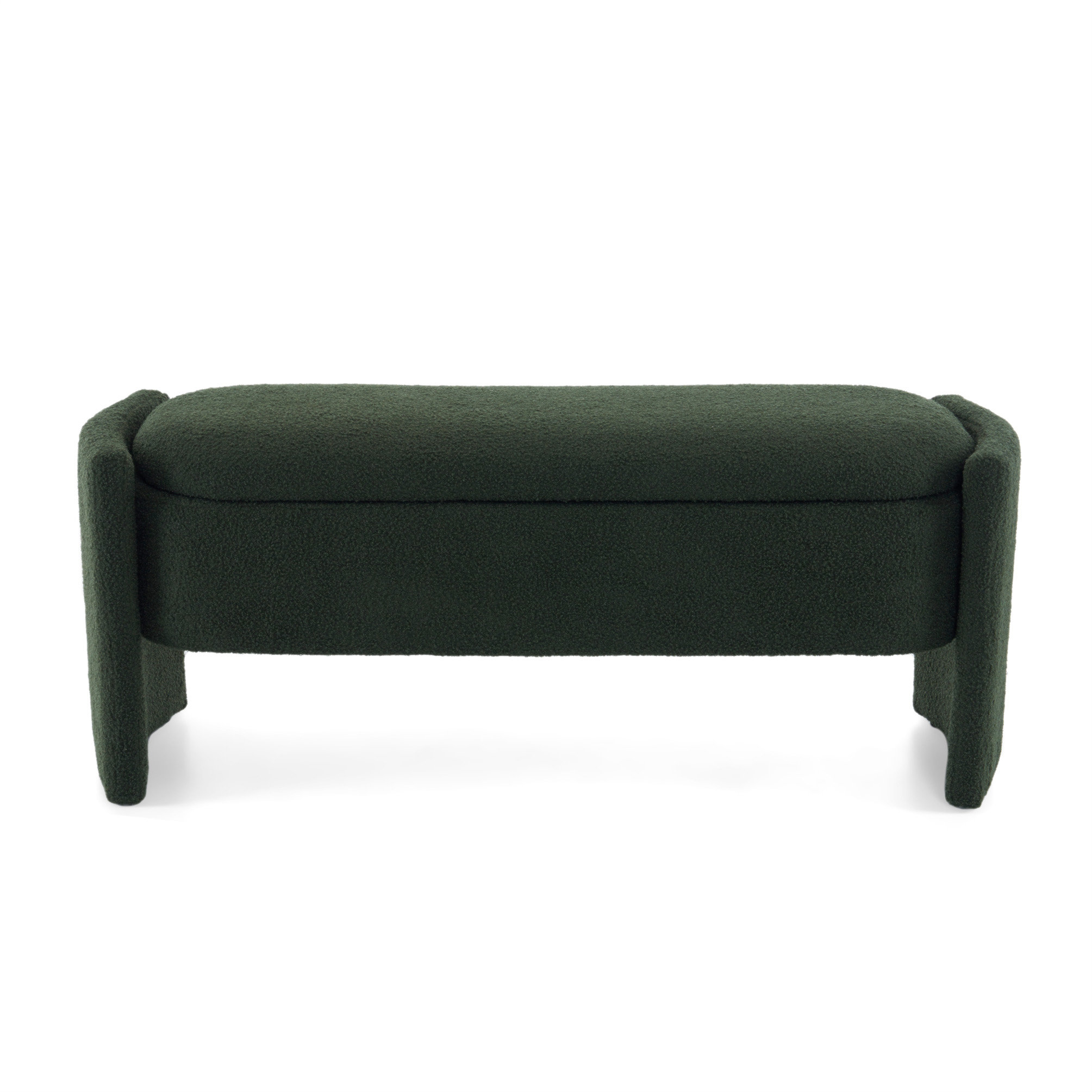 Winston Porter Elegant Long - Shaped Storage Ottoman Bench Of Boucle ...