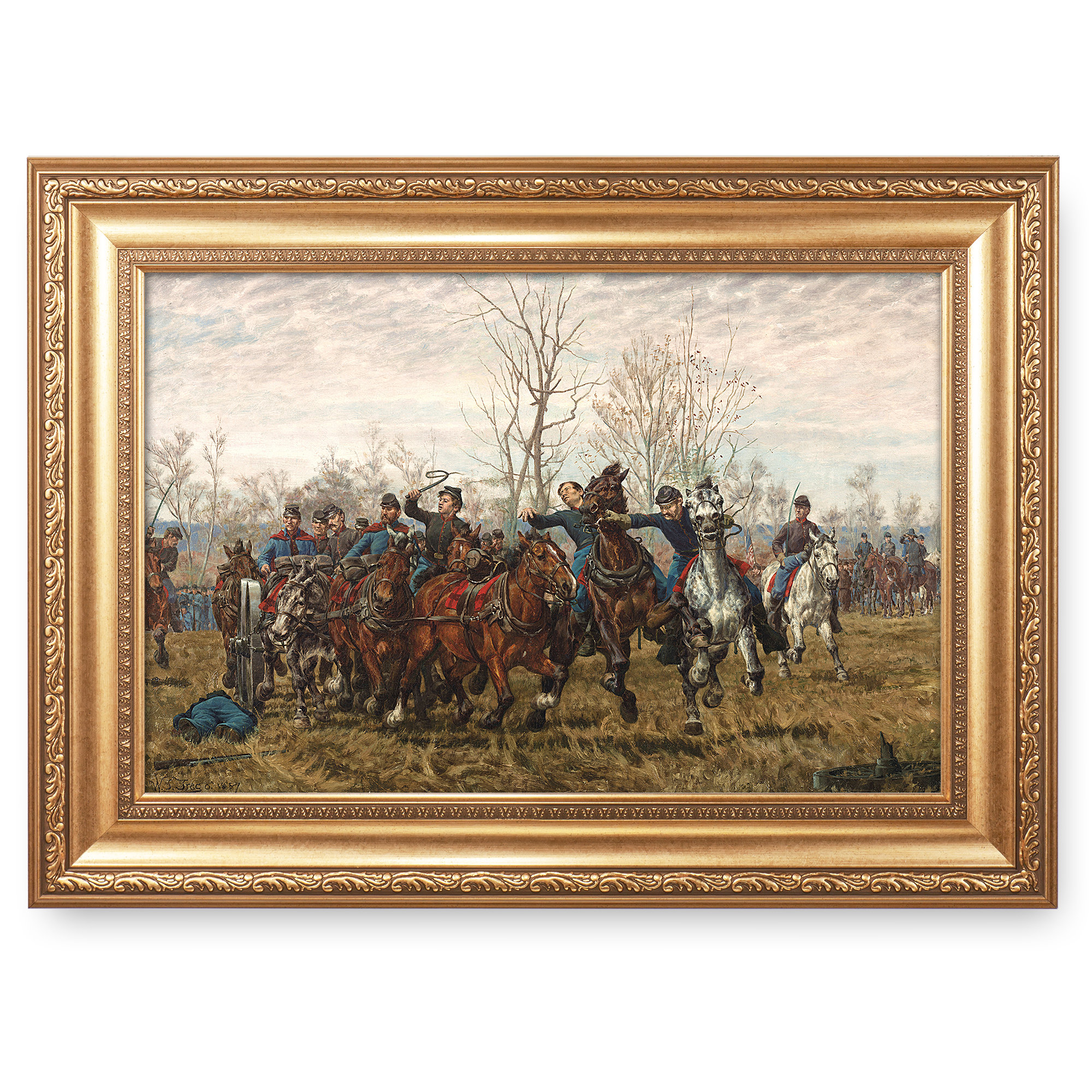 Darby Home Co Battery, Forward! by William T. Trego Framed ,Golden ...