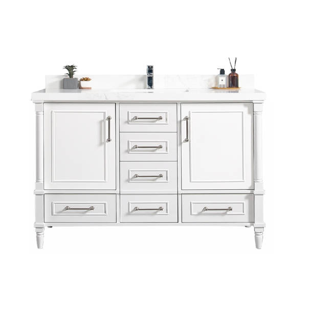 Mercer41 Flavell 30'' Single Bathroom Vanity with Quartz Top | Wayfair