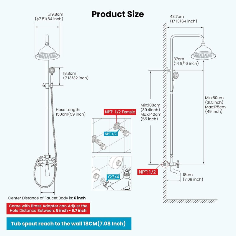 Senlesen Pressure-Balanced (Temperature And Volume) Shower Faucet with ...