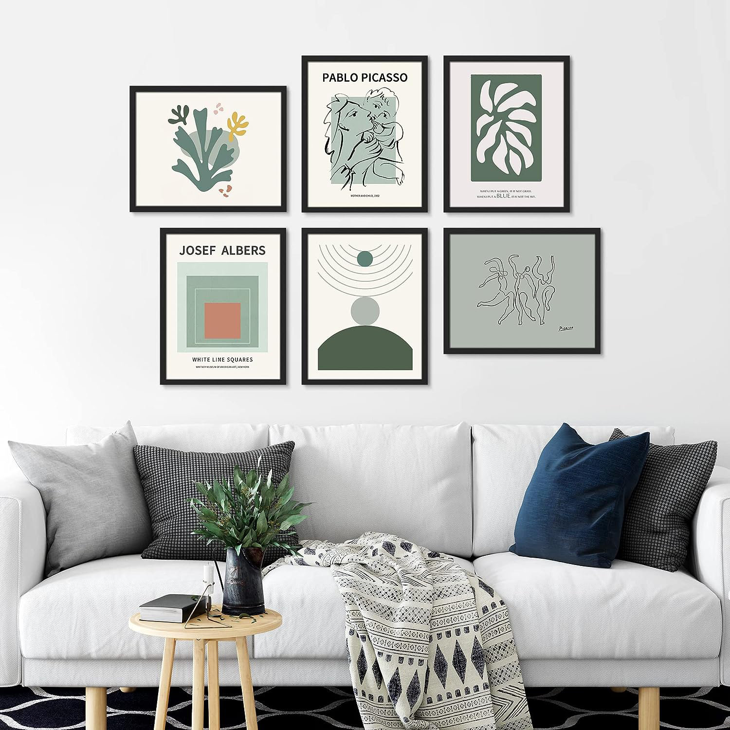 SIGNLEADER Framed Pablo Picasso Albers Mid-Century Wall Art, Set Of 6 ...